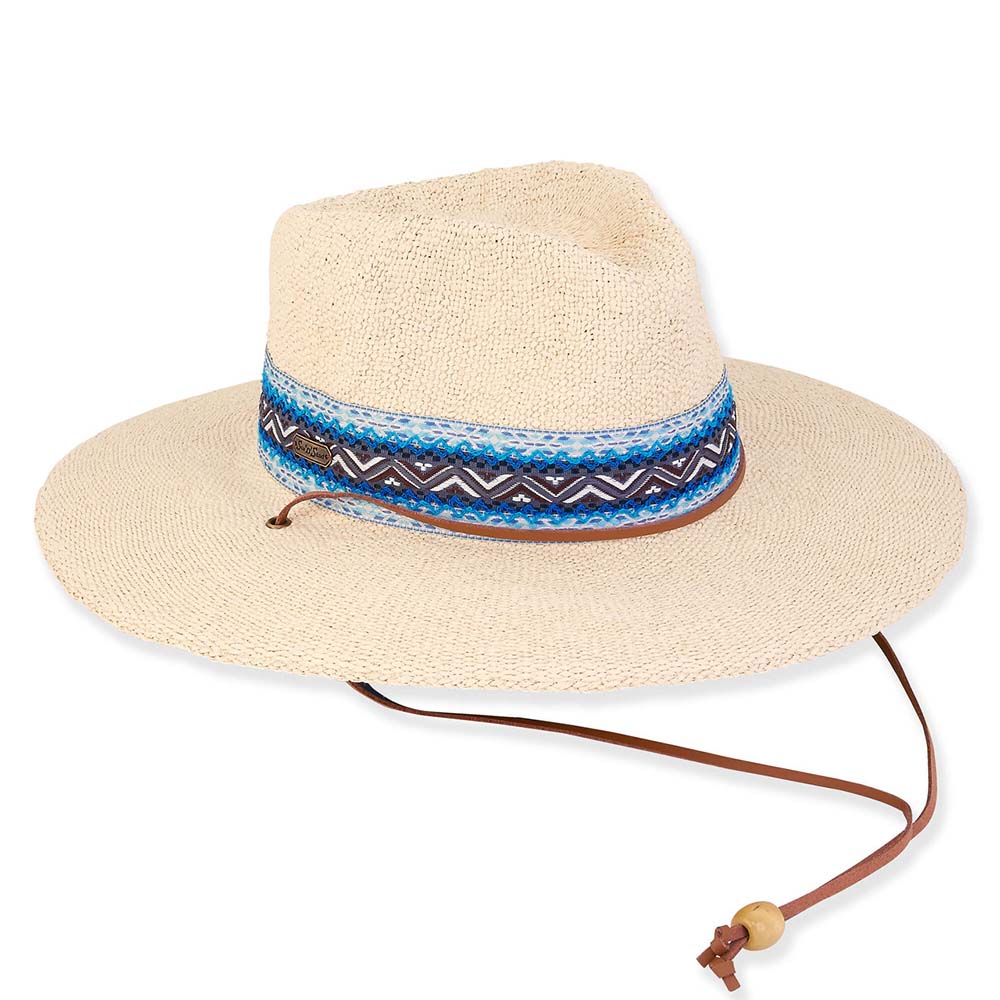 Adeline Bangkok Toyo Straw Safari with Tribal Band - Sun 'N' Sand Hats — SetarTrading Hats