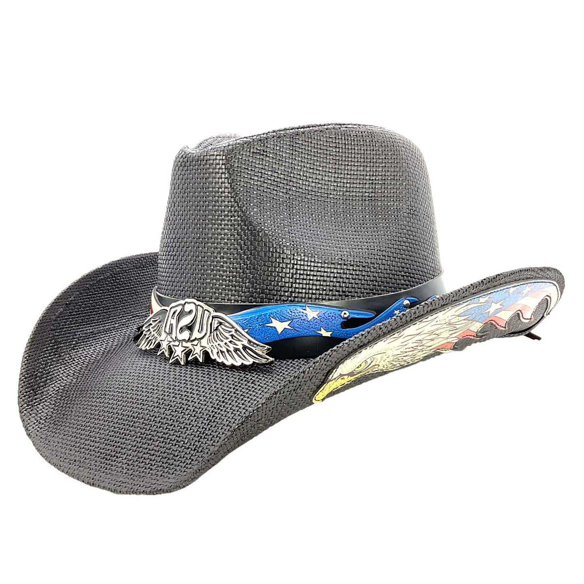 Flying Bold Eagle Under Brim USA Cowboy Hat - Milani Hats ...