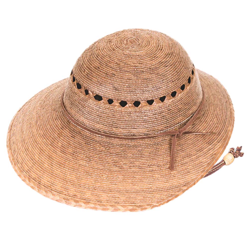 Laurel Palm Leaf Asymmetrical Brim Lattice Crown Sun Hat - Tula Hats ...