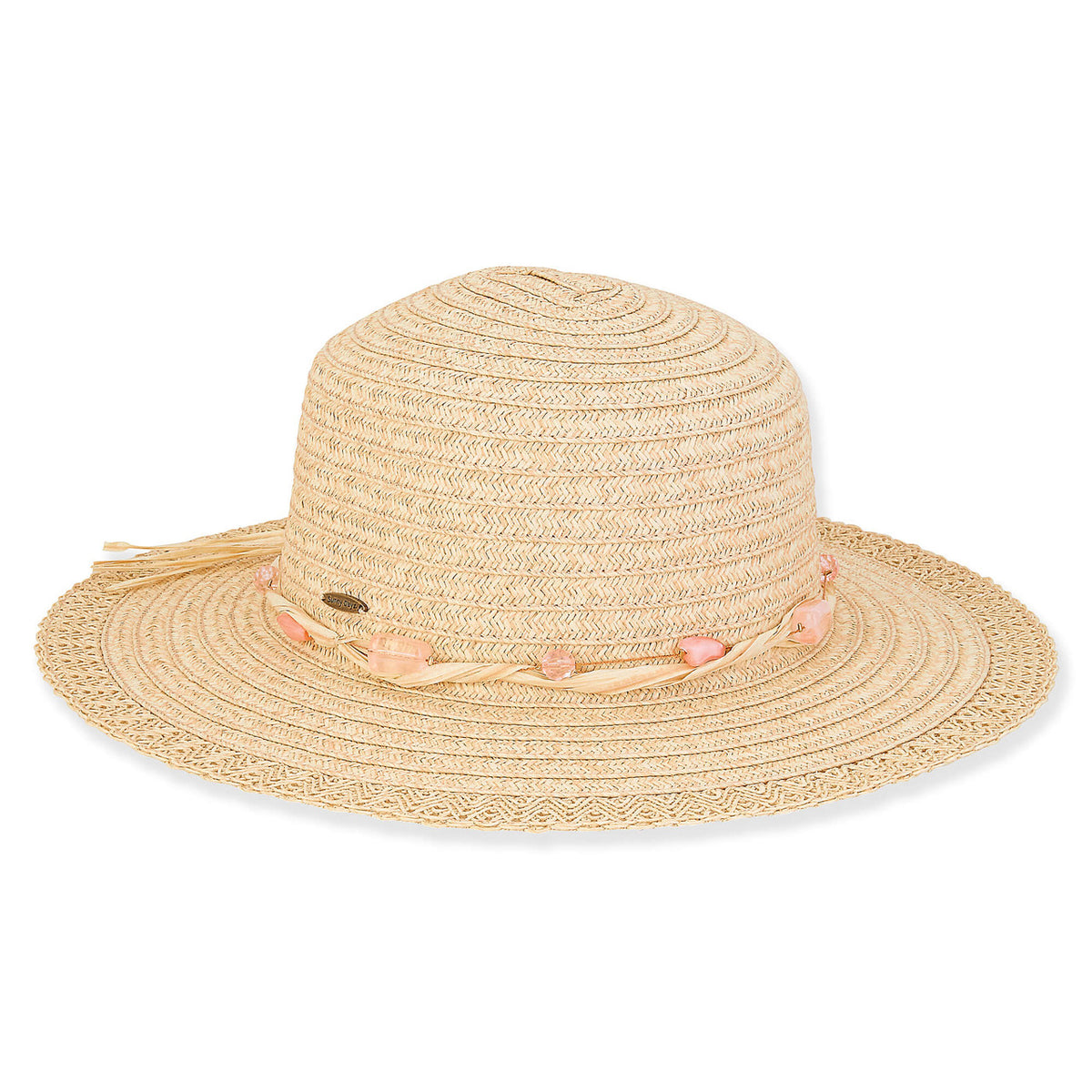 Milan Braid Straw Hat with Pink Beads in Small Size - Sunny Dayz ...