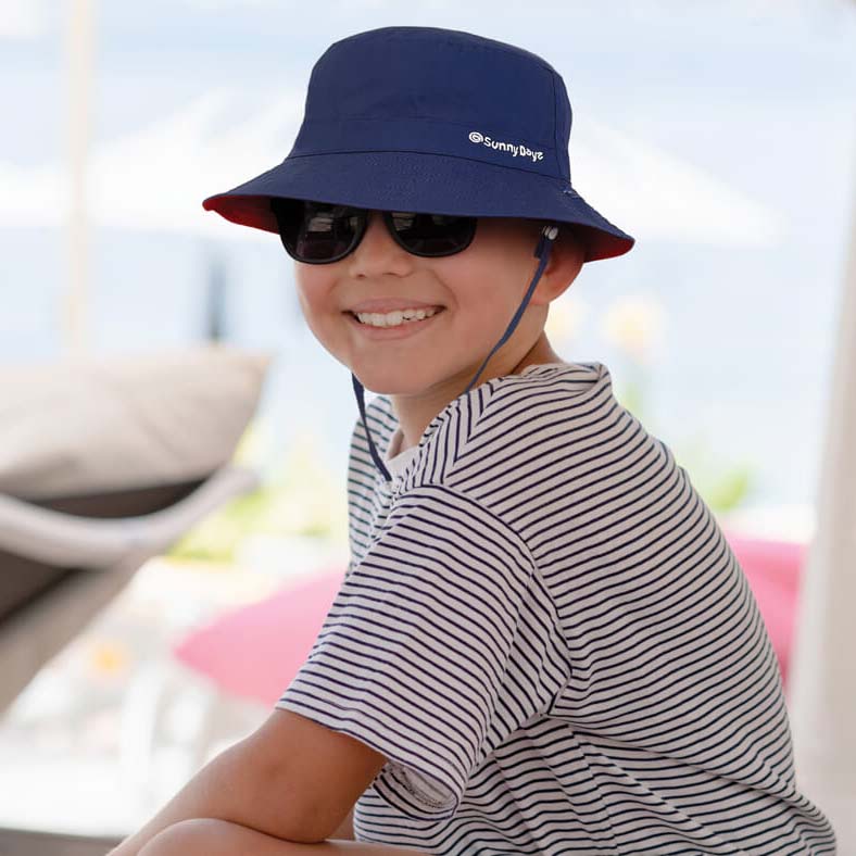Petite Reversible Bucket Hat with Chin Strap - Sunny Dayz ...