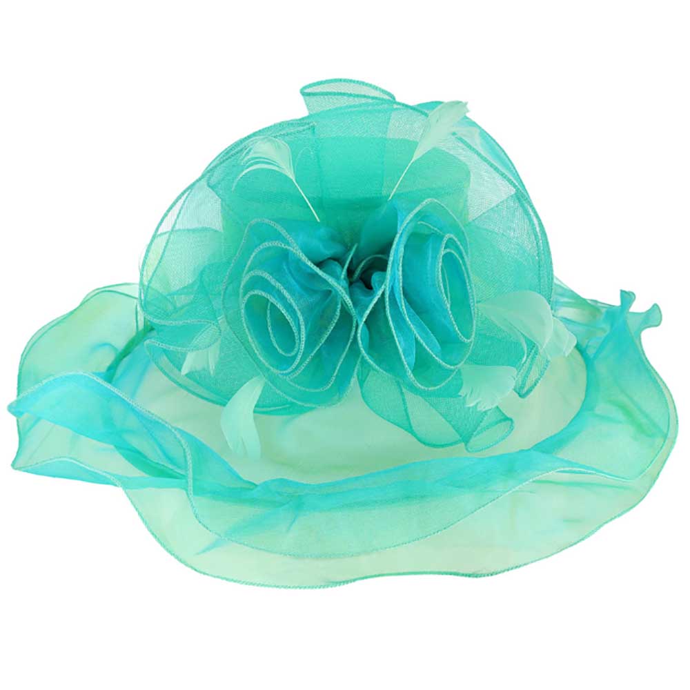 Two Tone Flower Center Ruffle Derby Hat-Kentucky Derby Hats for Women ...