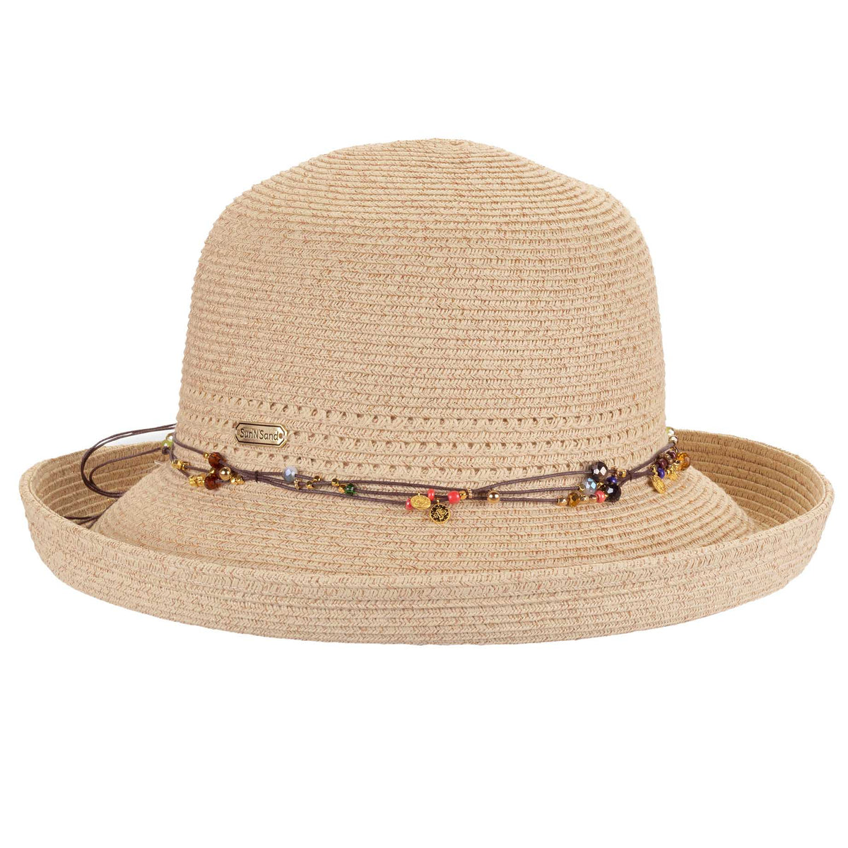 Small Up Turned Brim Sun Hats with Beaded Band - Sun 'N' Sand Hats ...