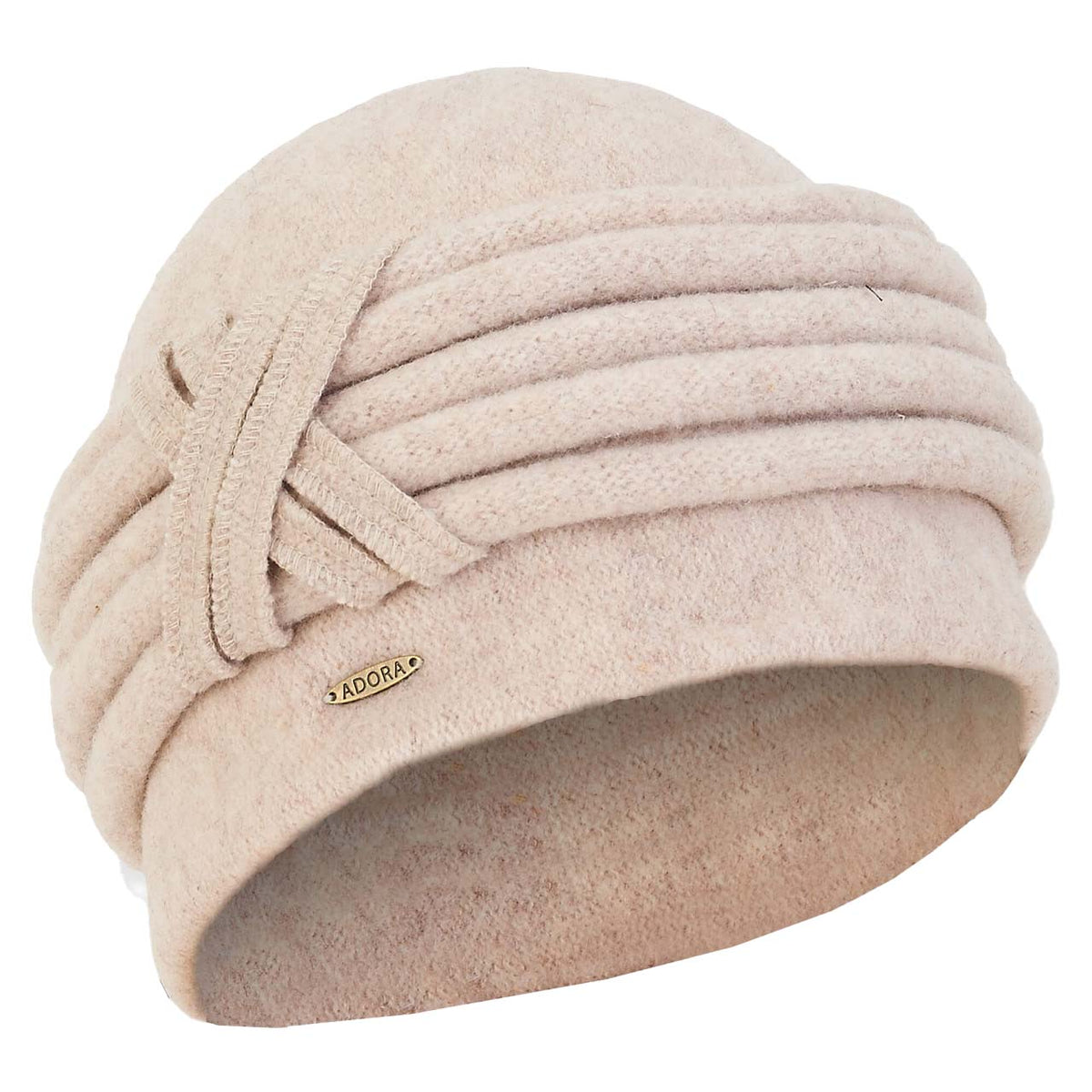 Adora® Wool Hat - Plaid Soft Wool Beanie Hat with Floral Trim ...