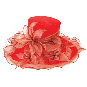 Metallic Organza Flower Dress Hat — SetarTrading Hats