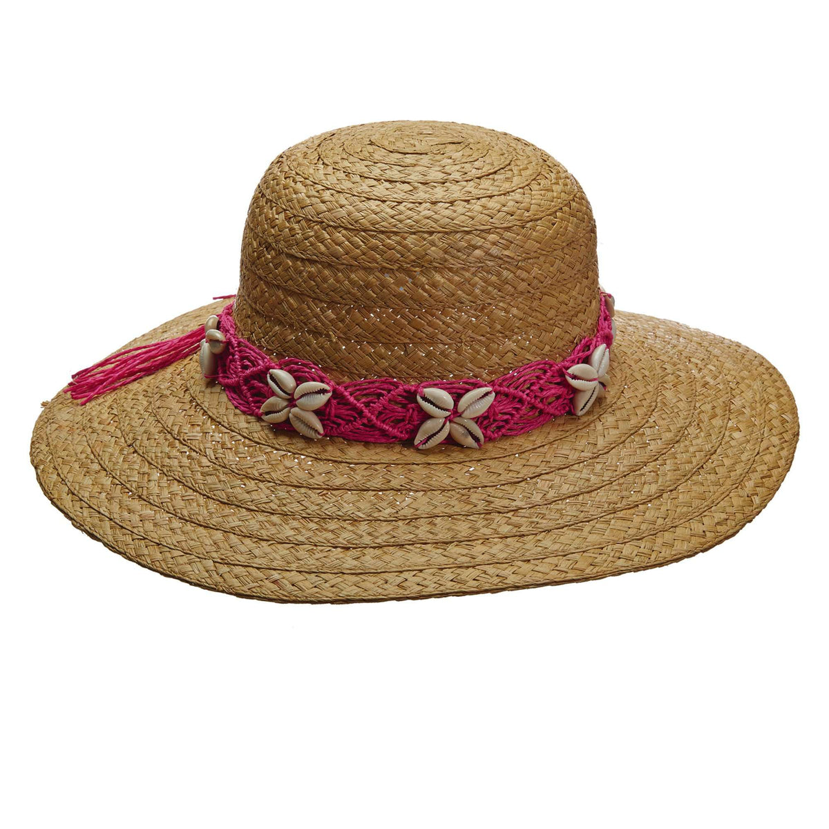 Shell Trim Raffia Capeline Summer Hat for Women - Callanan Hats ...