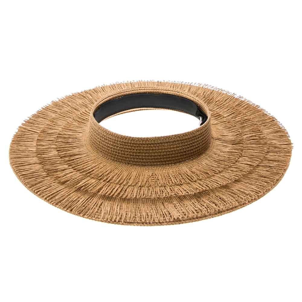 Crownless Sun Visor Hat with Layers of Fringe - Boardwalk Hats ...