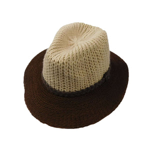 Knit Fedora Hat with Leather Band — SetarTrading Hats