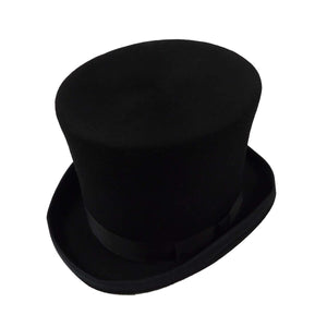 Tall Wool Felt Top Hat with Satin Lining — SetarTrading Hats