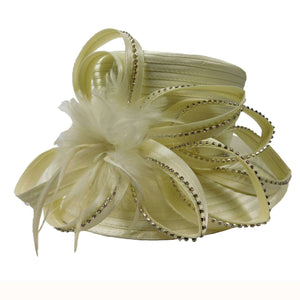 Satin Ribbon Dress Hat with Loopy Ribbon Accent — SetarTrading Hats