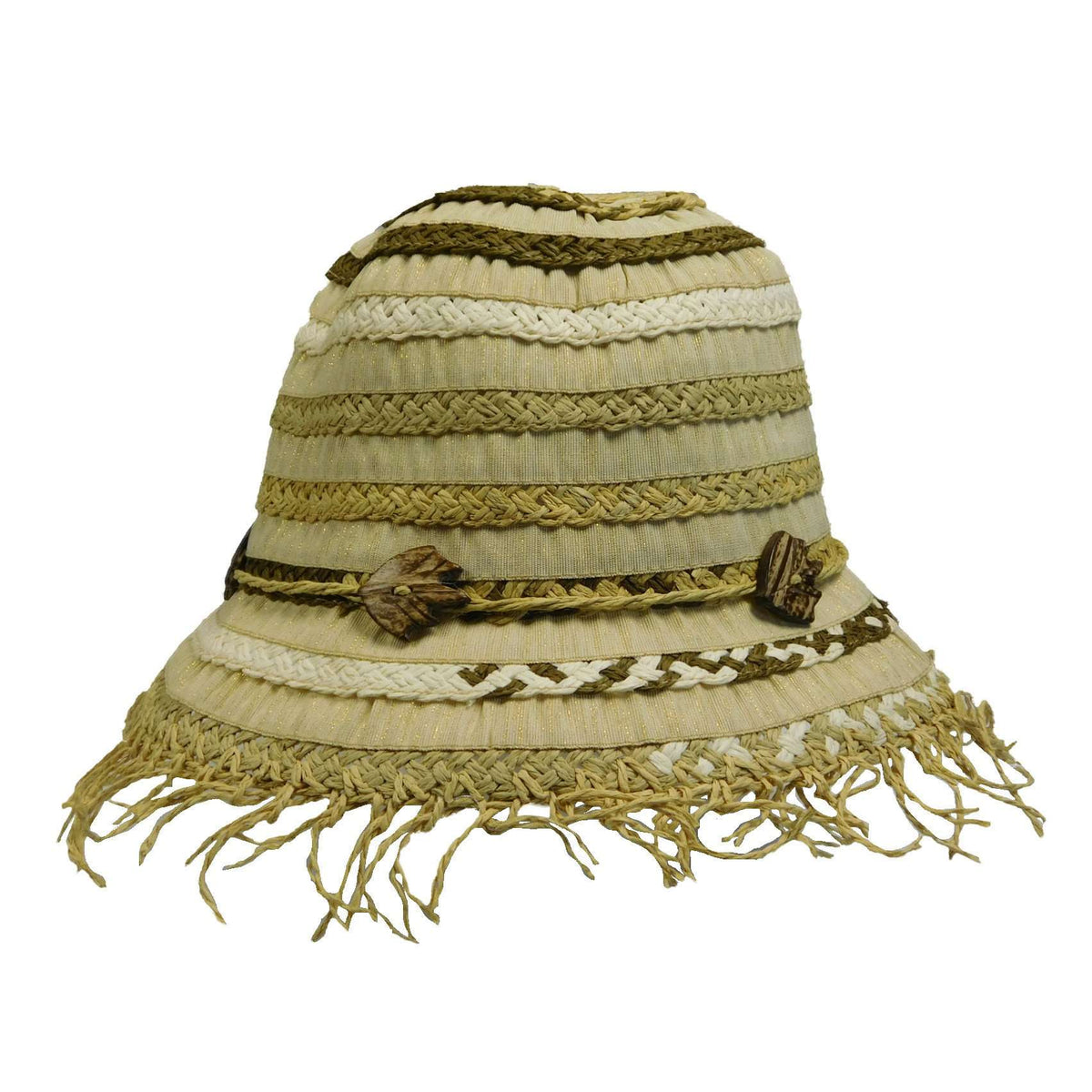 Braided Straw and Metallic Ribbon Hat — SetarTrading Hats