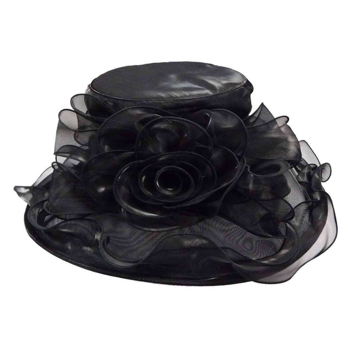 Large Ruffle Edge Shimmer Organza Hat — SetarTrading Hats