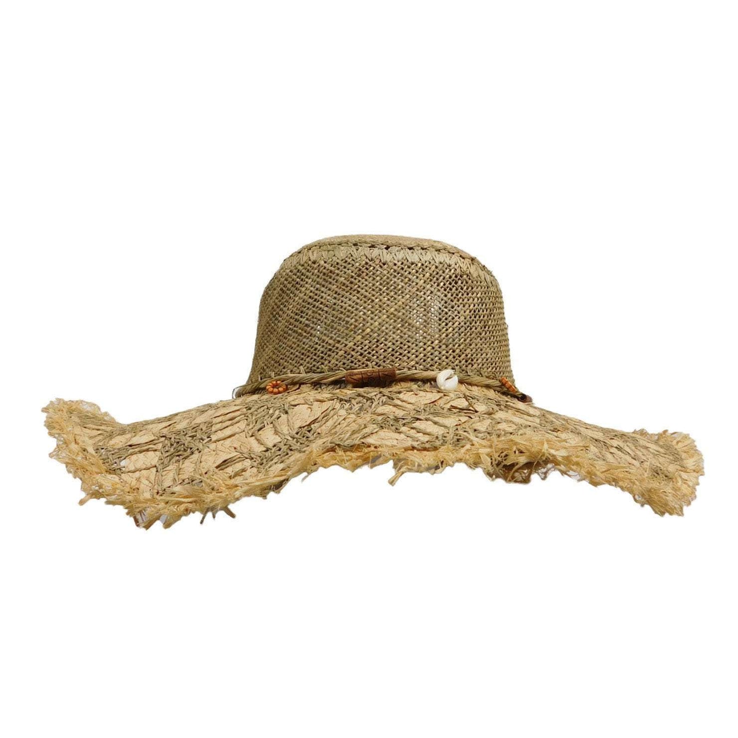 Seagrass/Raffia Fringe Edge Sun Hat — SetarTrading Hats