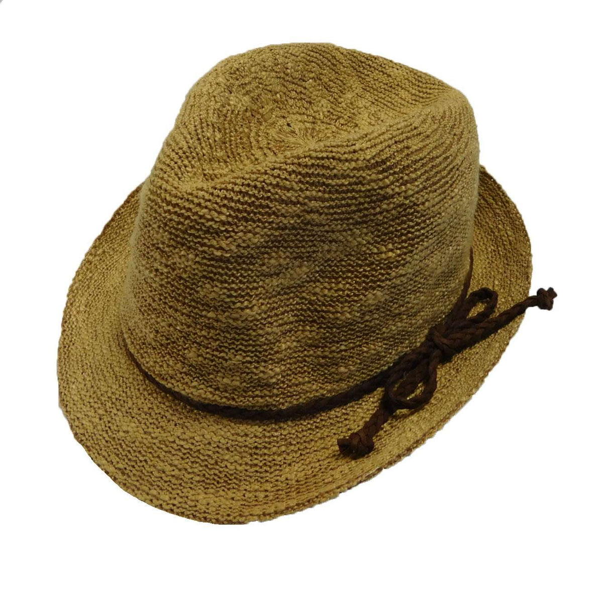 Kid's Knobby Knit Fedora Hat - Camel — SetarTrading Hats