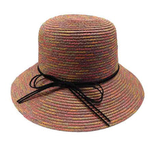 Large Brim Lampshade Style Hat with Rainbow Stitching for Women by JSA ...