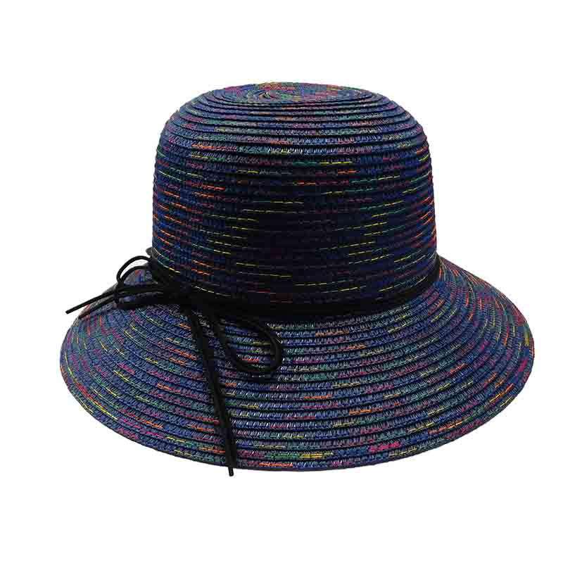 Large Brim Lampshade Style Hat with Rainbow Stitching for Women by JSA ...