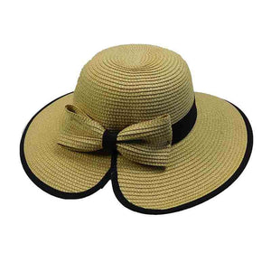 Split-Back Sun Hat with Bow Accent for Women - UV Protective Headwear ...