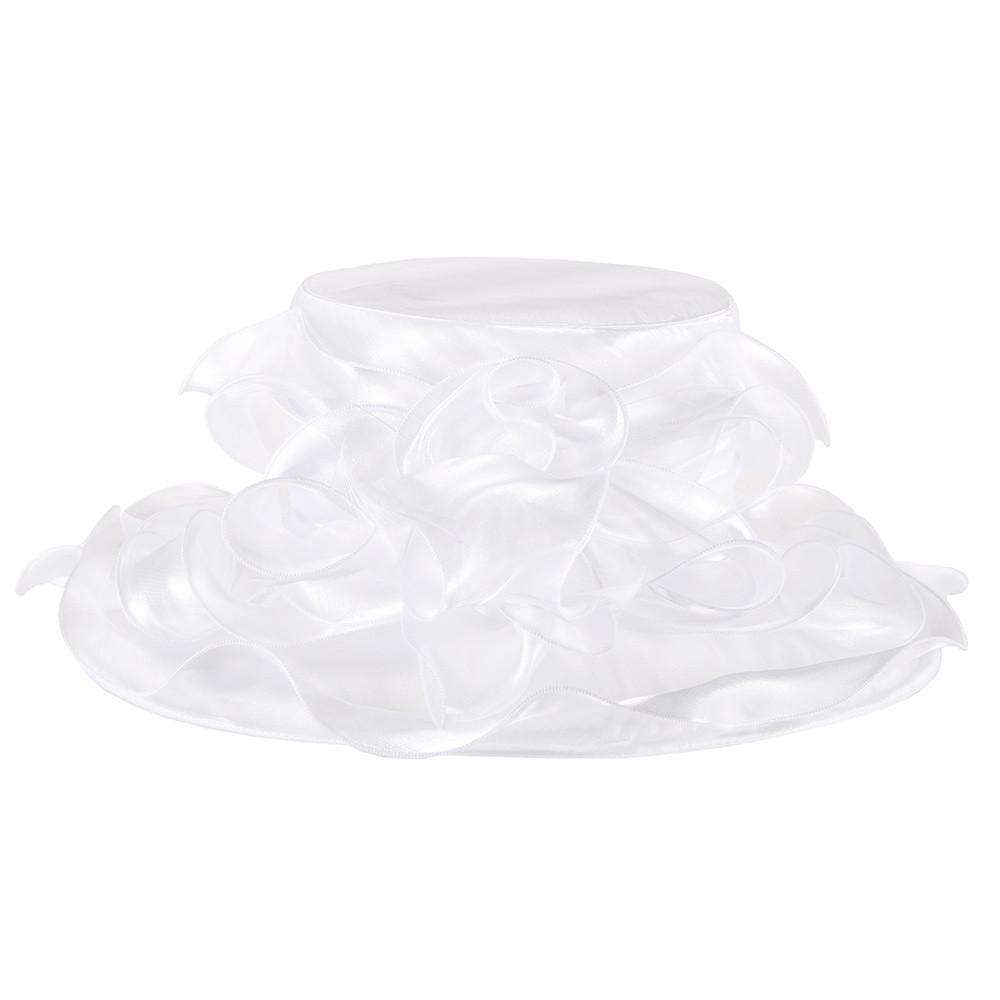 Ruffle Edge Shimmer Organza Hat — SetarTrading Hats