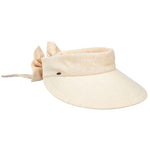 Large Round Linen Sun Visor with Bow - Scala Hats — SetarTrading Hats