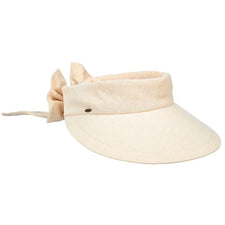 Large Round Linen Sun Visor with Bow - Scala Hats — SetarTrading Hats