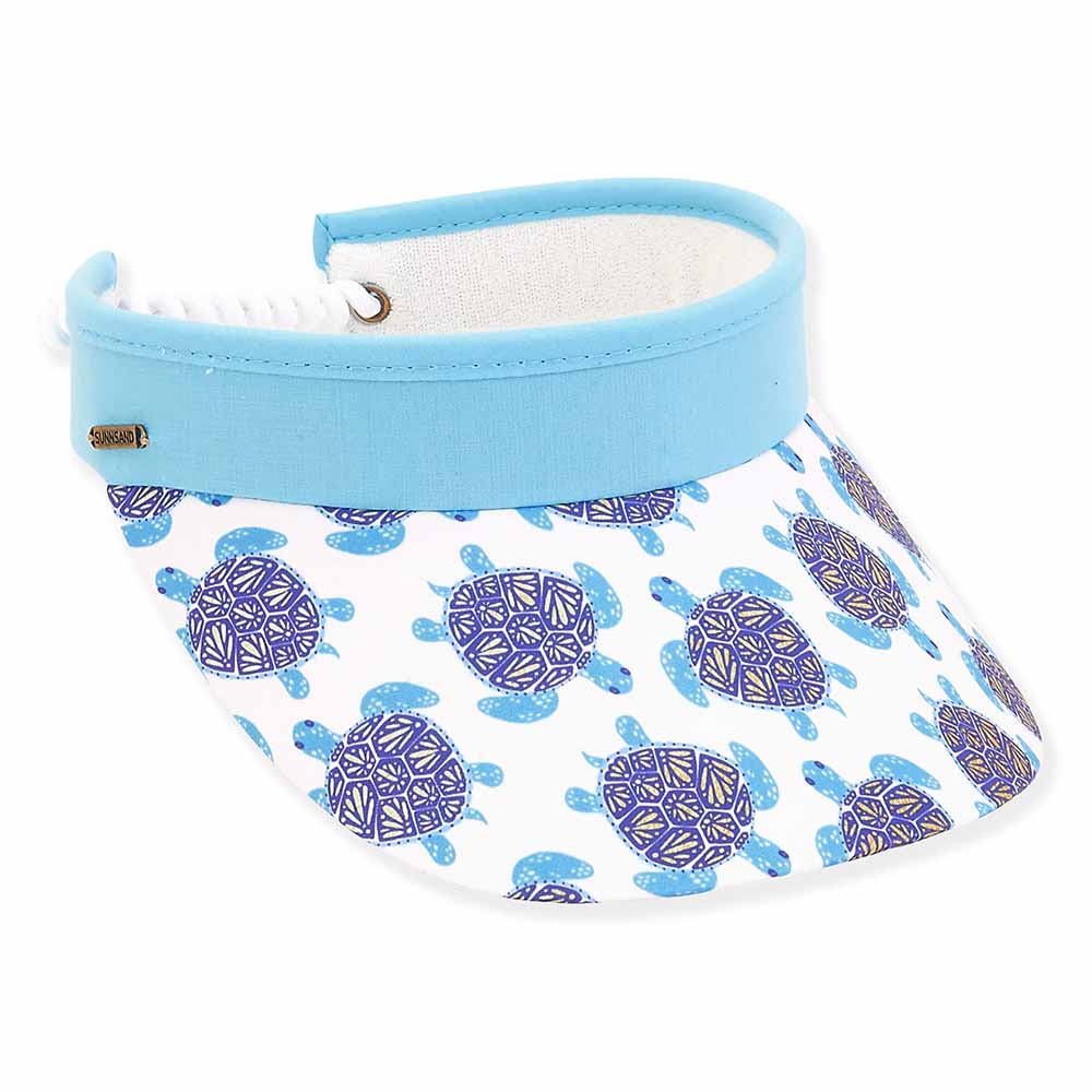 Melon Sea Turtle Sun Visor with Coil Closure - Sun 'N' Sand Hats ...