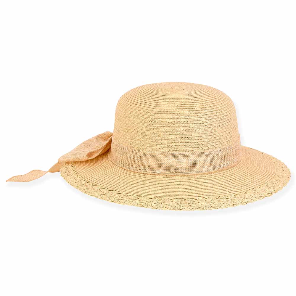 Petite Hats for Small Heads - Linen Bow Straw Wide Brim Sun Hat ...