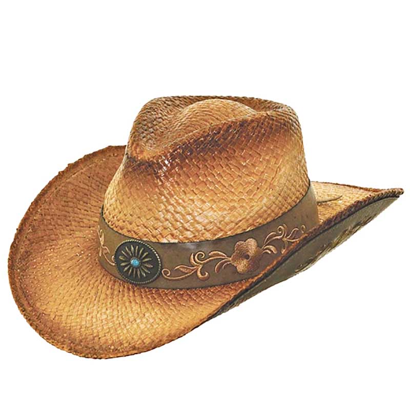 Rustic Floral Embroidered Cowboy Hat for Large Heads - Karen Keith Hat ...