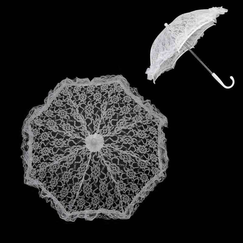 Mini Bridal Lace Parasol with Ruffled Edges — SetarTrading Hats