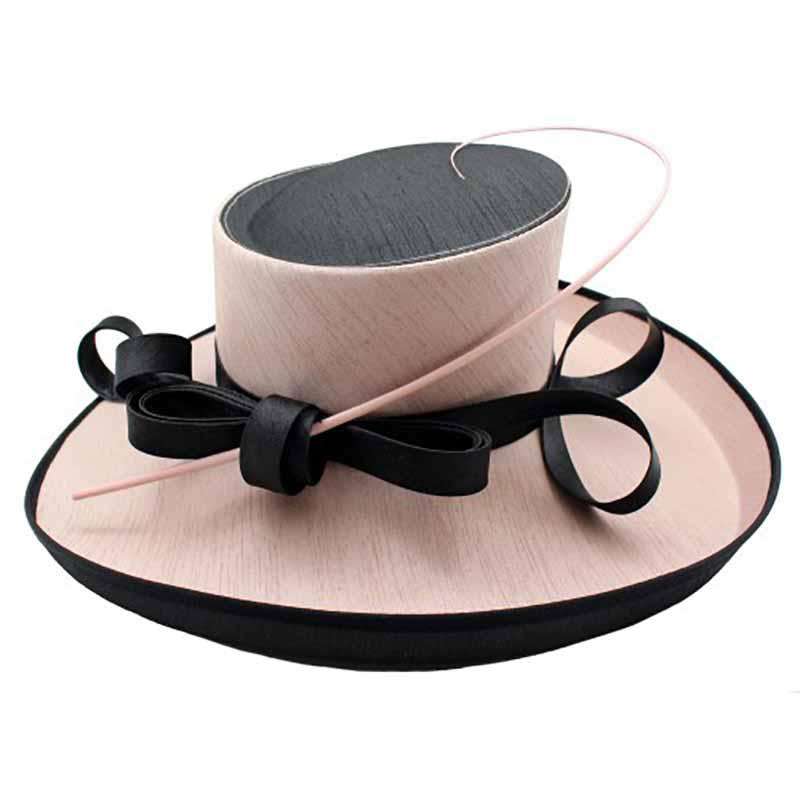 Two Tone Shantung Dress Hat with Quill — SetarTrading Hats