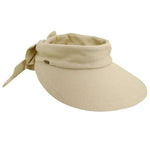 Large Round Linen Sun Visor with Bow - Scala Hats — SetarTrading Hats