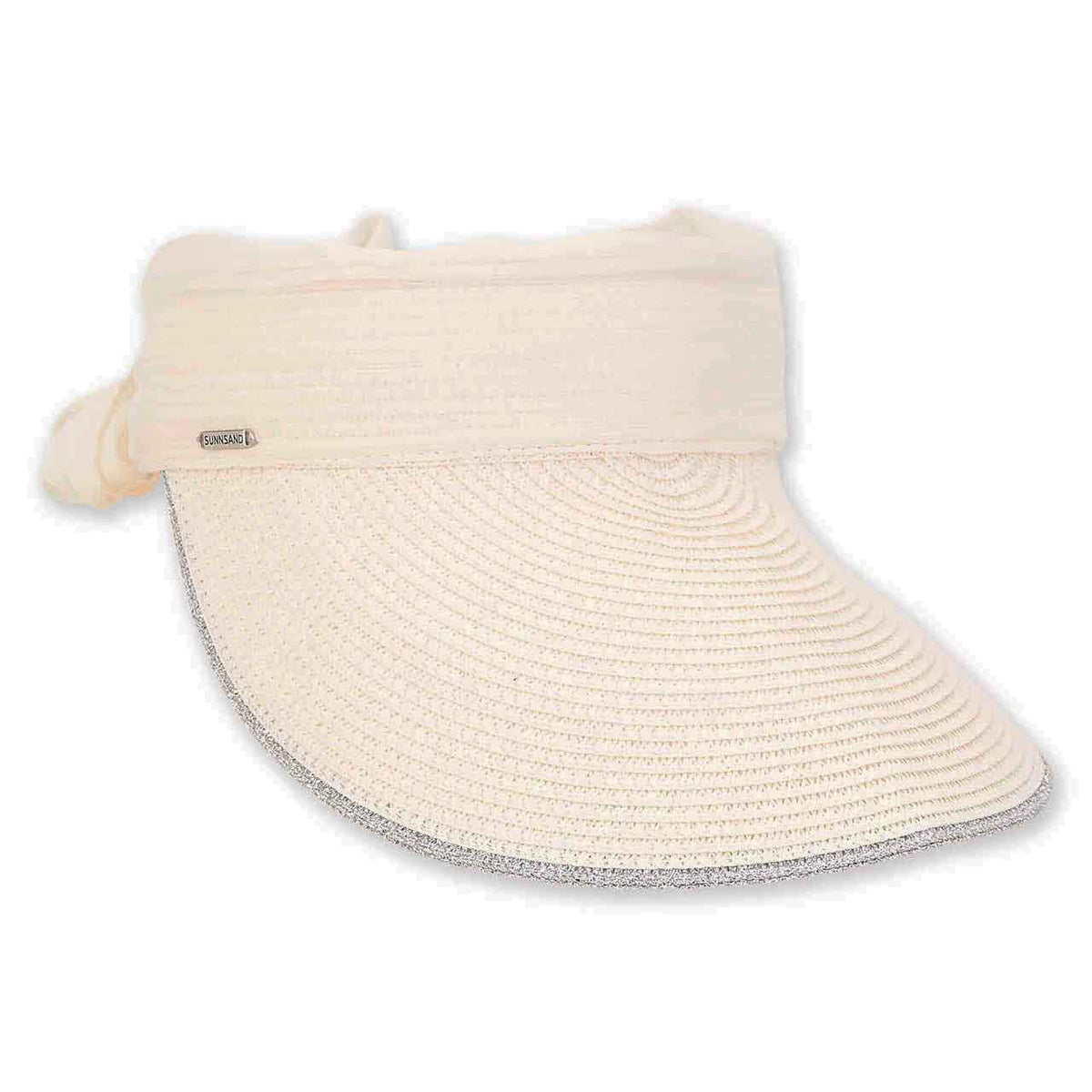 Wide Brim Metallic Accent Sun Visor with Sash - Sun 'N' Sand Hats ...