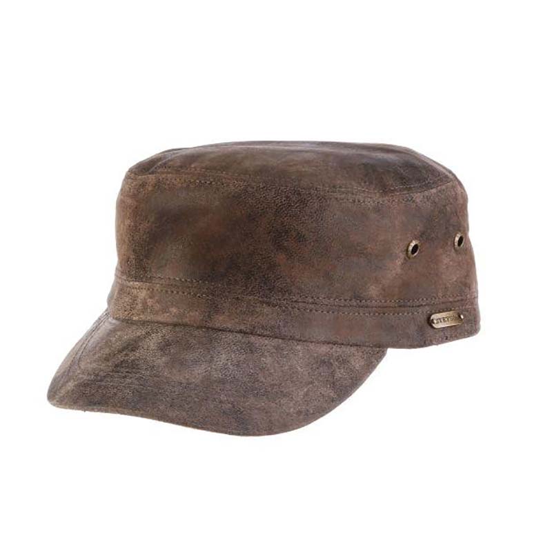 Weathered Leather Cadet Cap - Stetson Hats — SetarTrading Hats