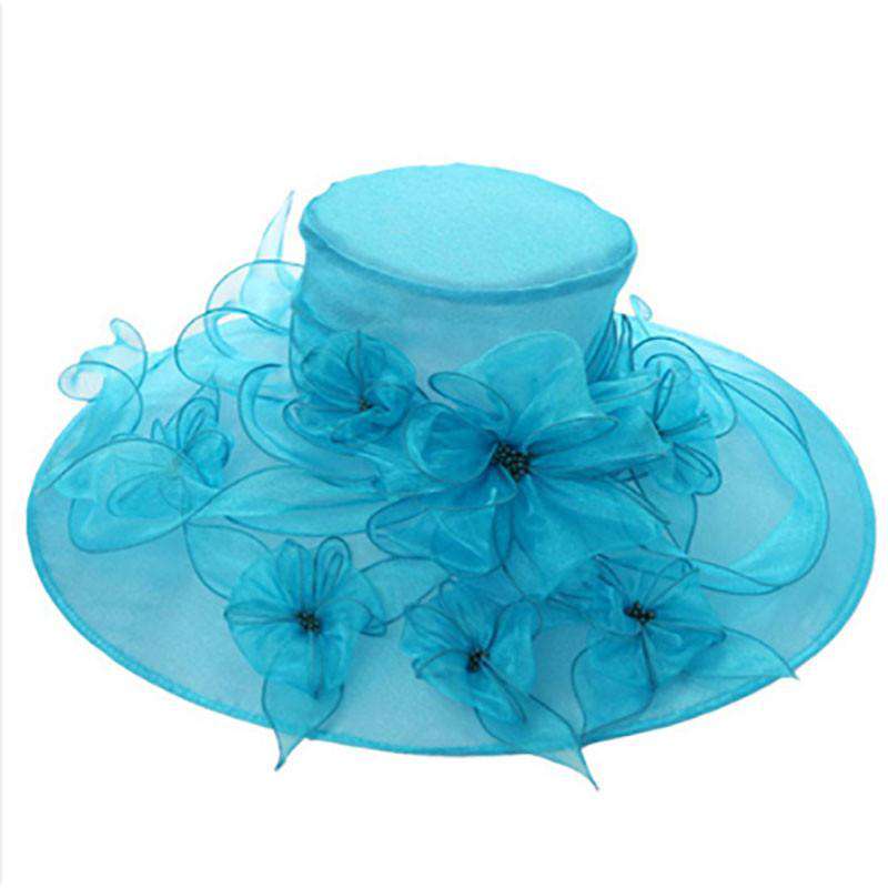 Organza Hat with Flower Bouquet — SetarTrading Hats
