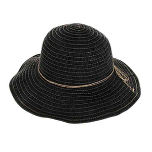 Denim Ribbon Sun Hat with Straw String Bow-Sun Protective Women's Hats ...
