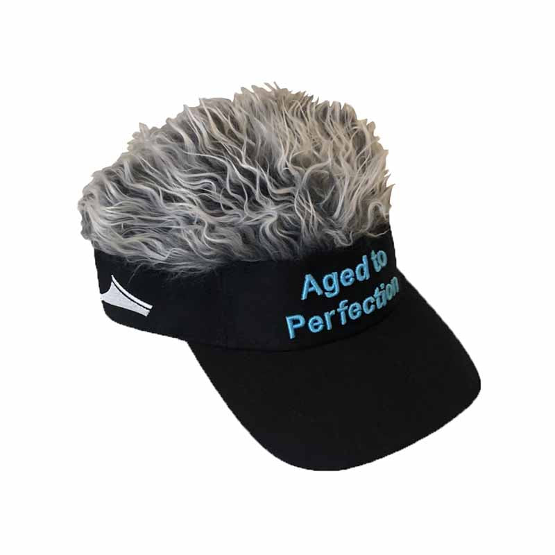The Original Flair Hair Visor®-Aged to Perfection Fake Hair Sun Visor ...
