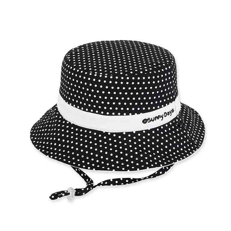 Girls Reversible Polka Dot Cotton Bucket Hat - Sunny Dayzz Hat ...