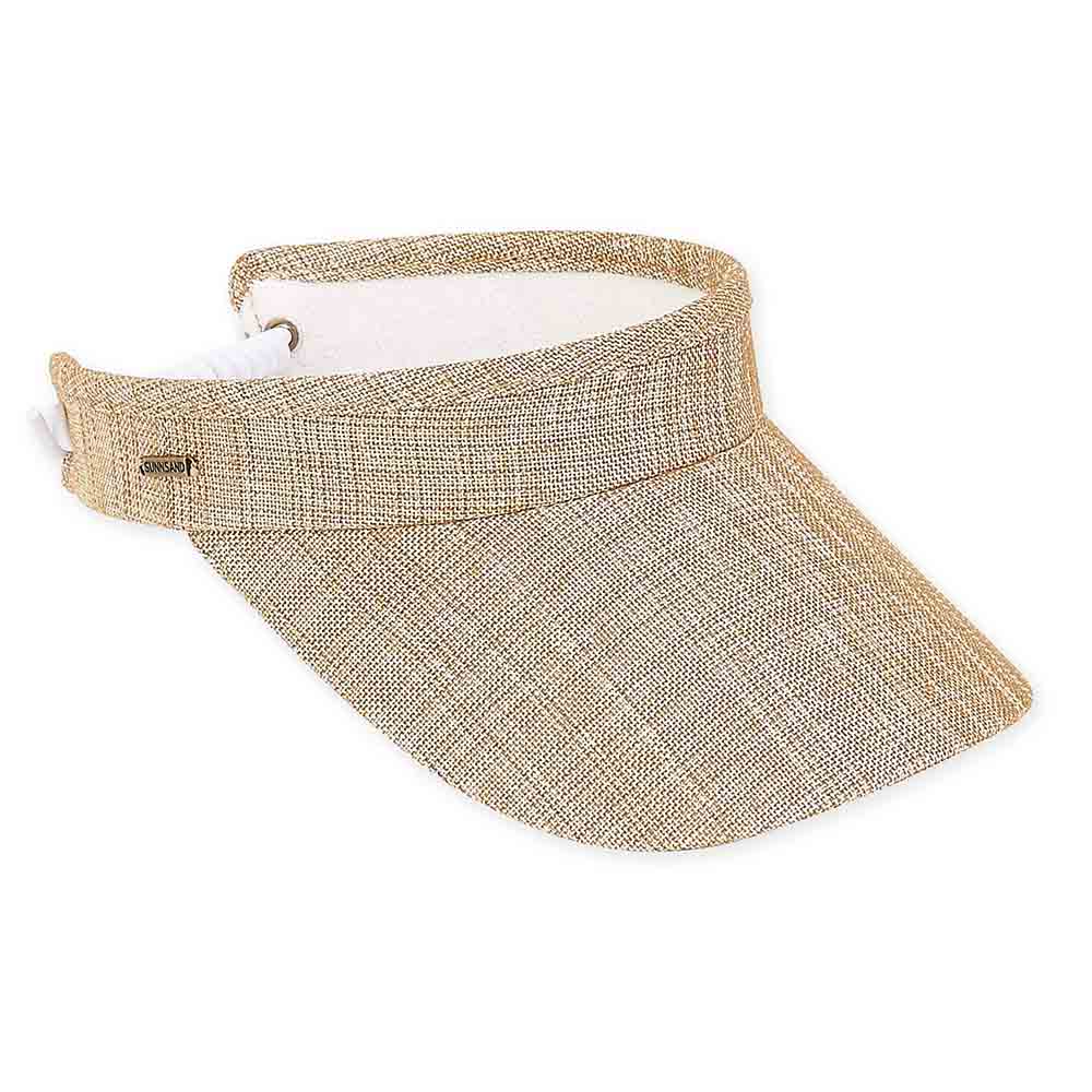 Metallic Textured Cotton Sun Visor with Coil Closure - Sun 'N' Sand Ha ...