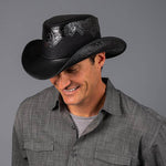 Sierra Leather Cowboy Hat with Etched Crown up to 3XL - Double G Hat ...